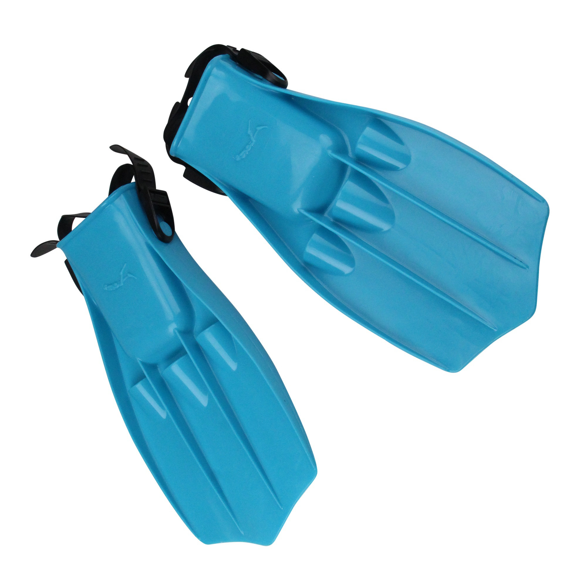 Pool Central 11.25" Florescent Blue Dolphin Recreational Swim Fins ...