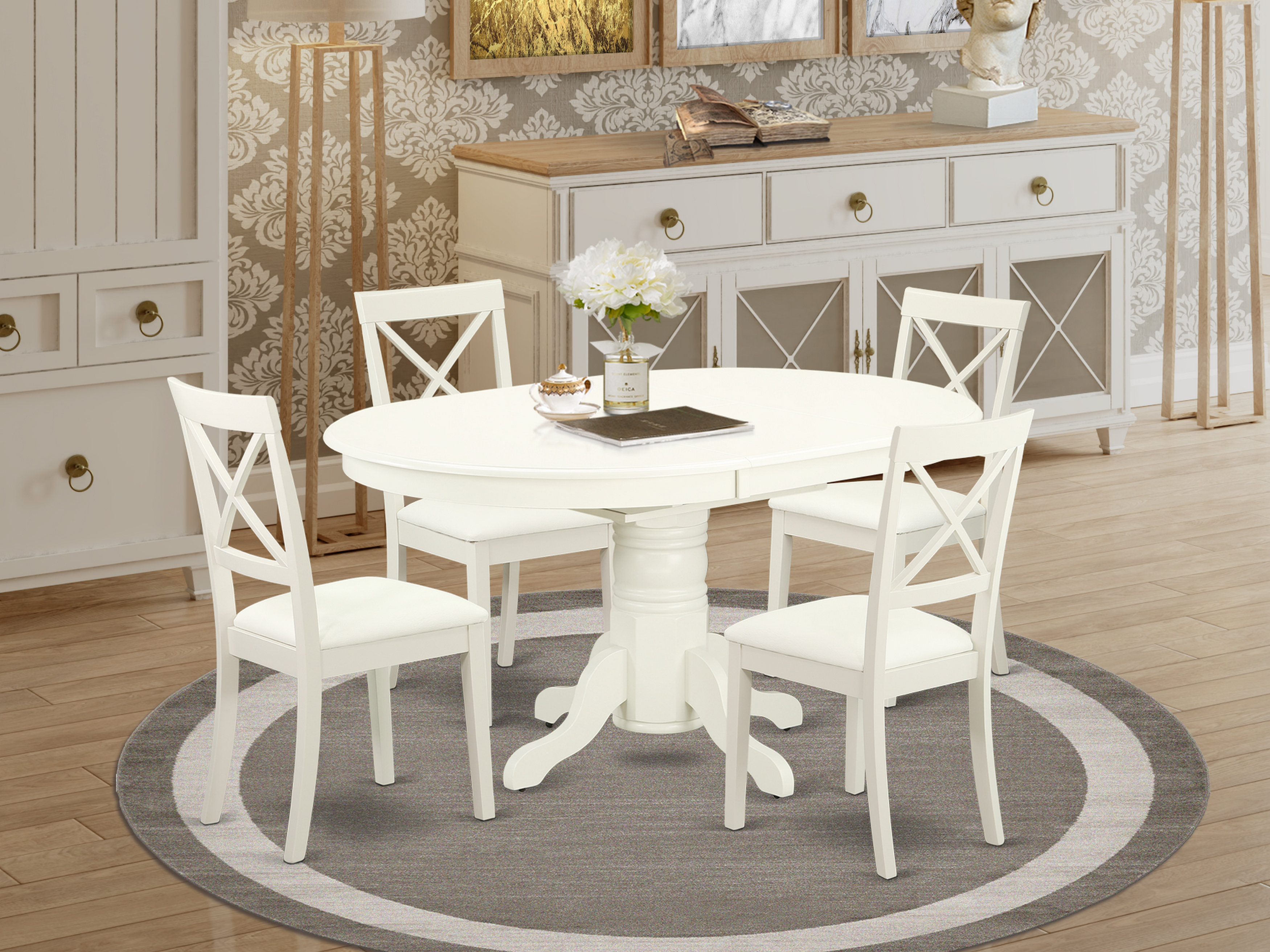 Gracie Oaks Cochranville Butterfly Leaf Rubberwood Solid Wood Dining ...