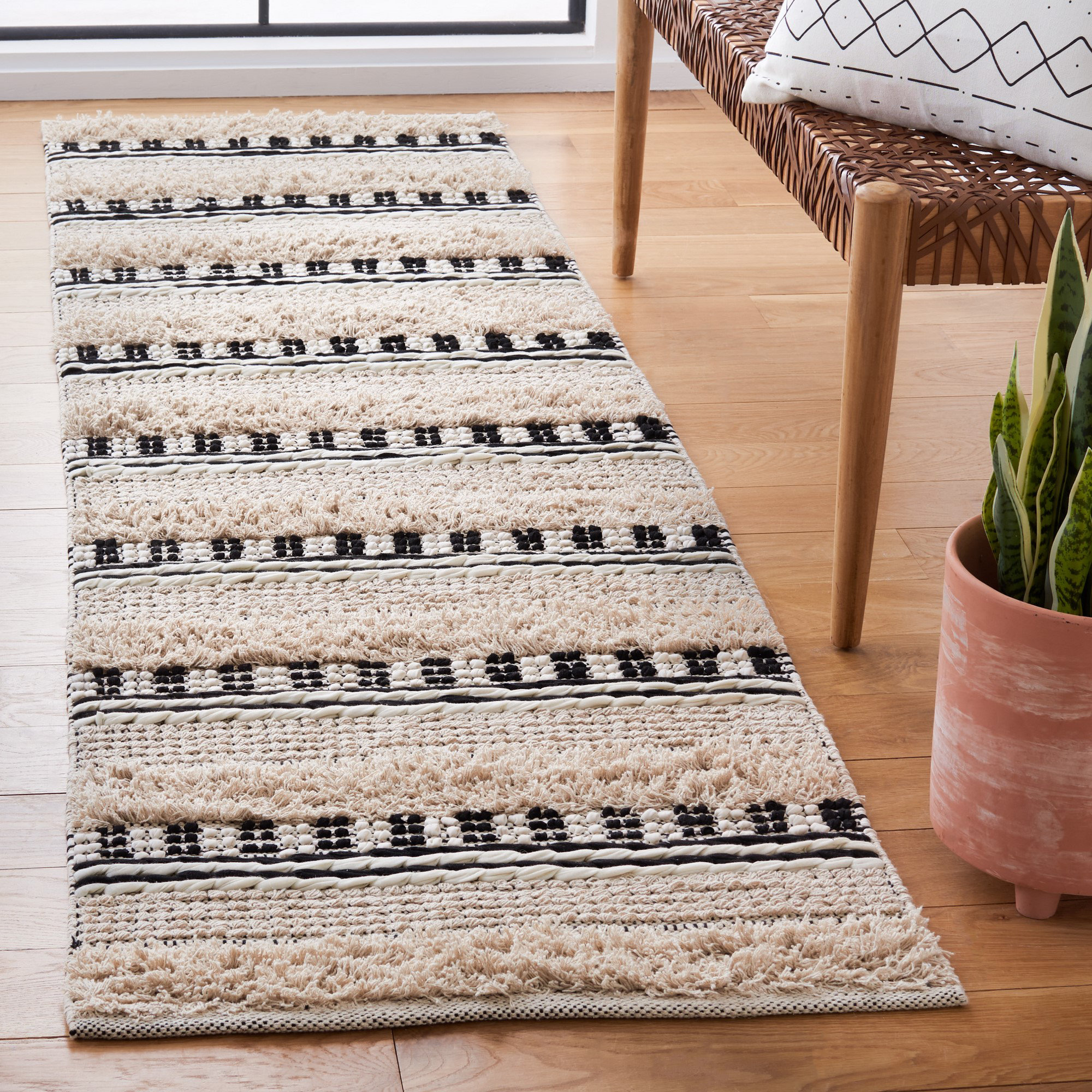 Laurel Foundry Modern Farmhouse® Alva Striped Handwoven Cotton Area Rug ...