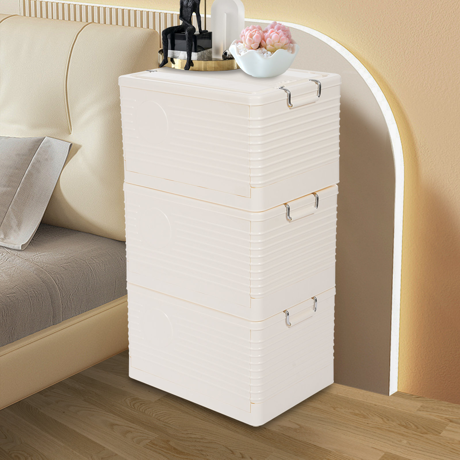 Rebrilliant Folding Storage Bins, Stackable Storage Bins For Clothes ...