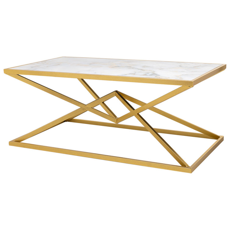 Canora Grey GOLDEN METAL RECTANGULAR COFFEE TABLE | Wayfair.co.uk
