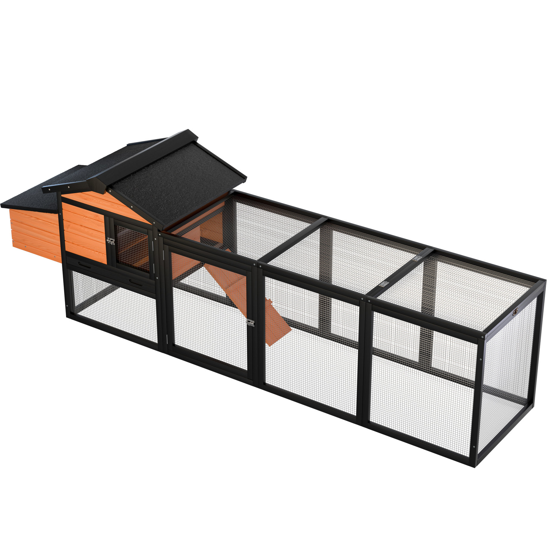 One Allium Way Spacious Outdoor Rabbit And Chicken Coop, Wooden ...