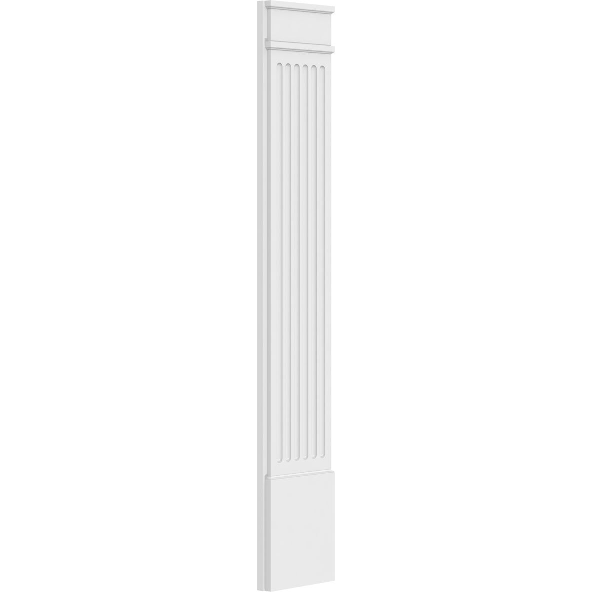 Ekena Millwork Fluted PVC Pilaster w/Decorative Capital & Base (Pair ...