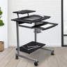 17 Stories Compact Computer Cart With Storage, Espresso | Wayfair
