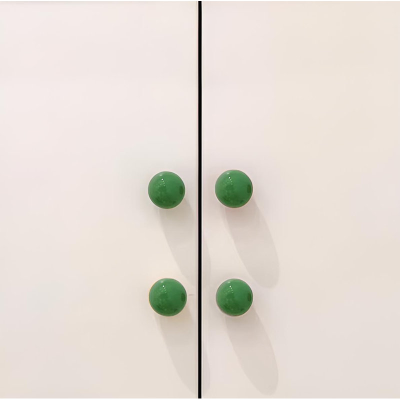 Infinitee Green Candy-Colored Ceramic Knobs, Single Hole Cabinet ...