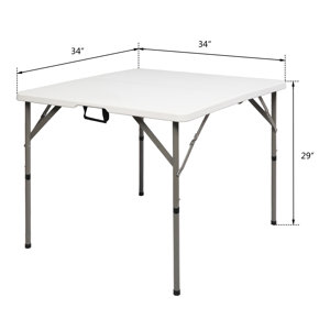 Winado 33.86" Plastic Square Portable Folding Table & Reviews | Wayfair