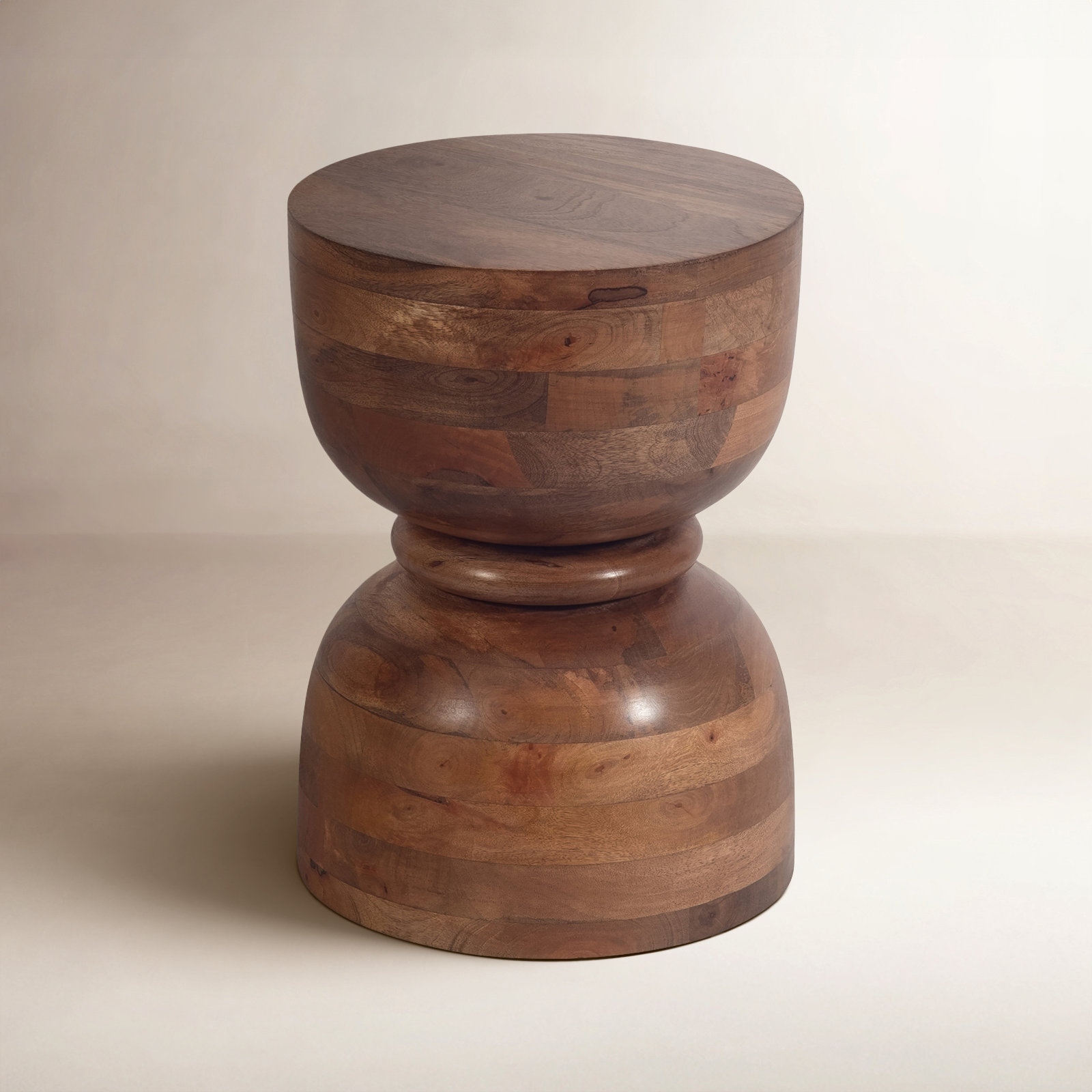 Birch Lane™ Neutral Modern 18"H Polished Mango Wood Accent Side or End ...