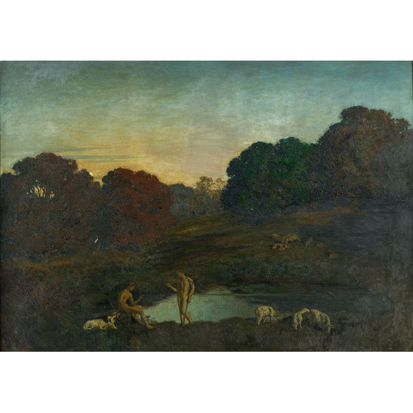 Charlton Home® Pastoral Scene On Paper by Rene Menard Painting | Wayfair