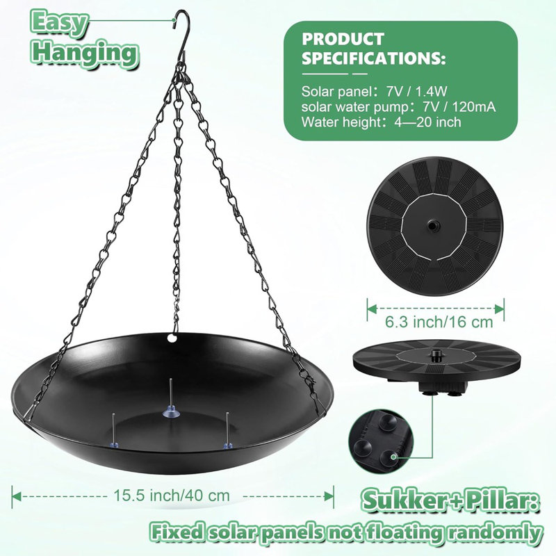 Arlmont & Co. Tambra Aluminum Hanging Birdbath | Wayfair