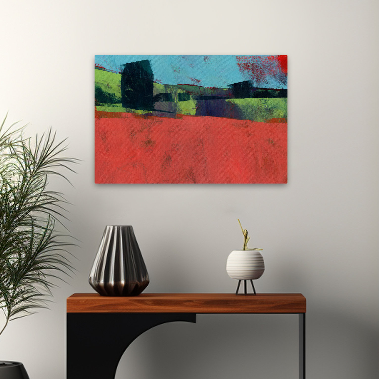 Wrought Studio™ Herefordshire Red - Abstracts Landscapes Art | Wayfair