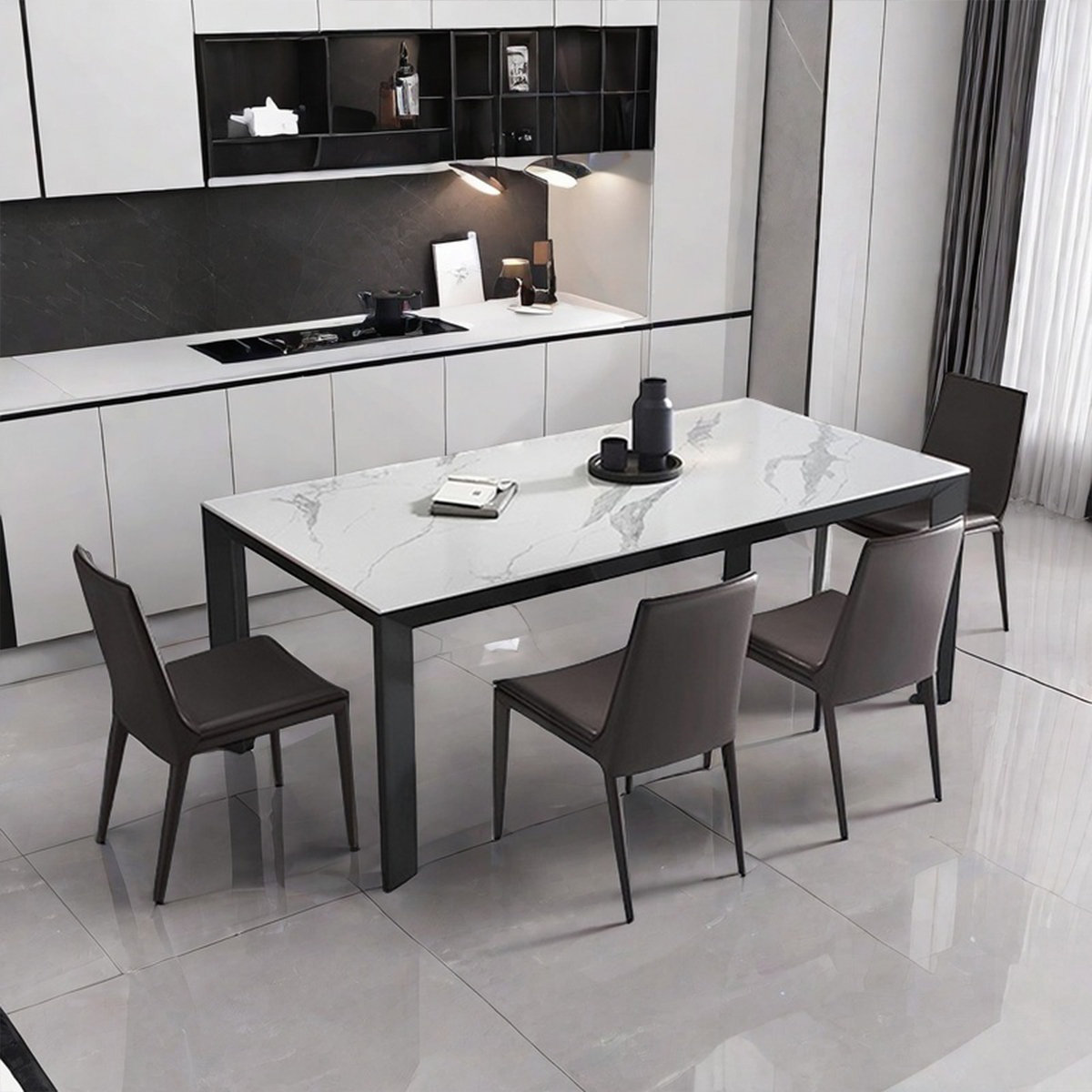 MRzenghong Minimalist rectangular rock plate dining table - Wayfair Canada