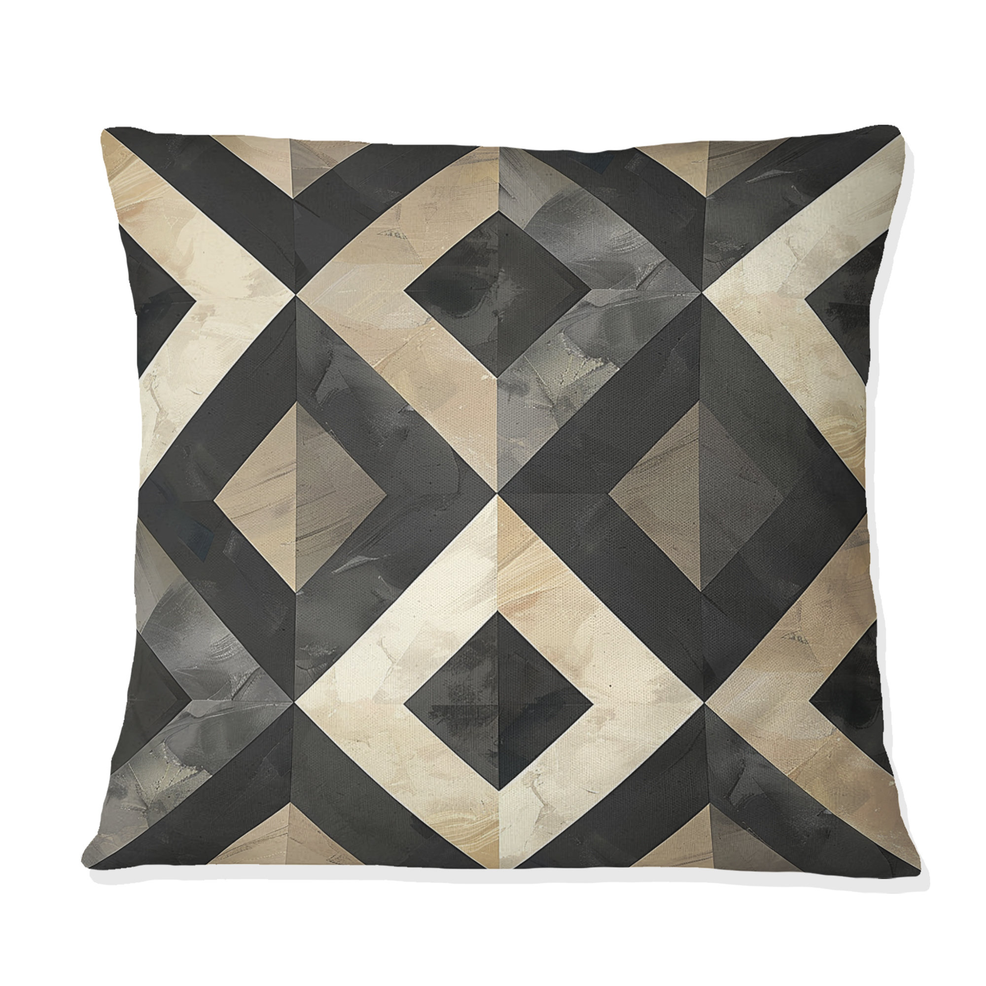Design Art Grey Modern Rhombus Pattern I - Modern Throw Pillow | Wayfair