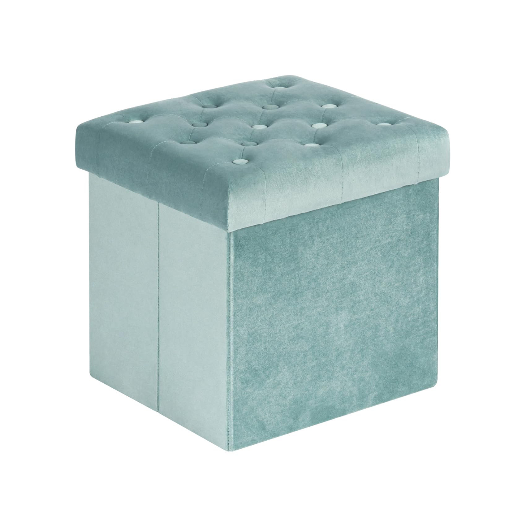 Latitude Run® Storage Ottoman Cube Velvet Tufted Folding Ottomans ...