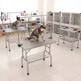 afoxsos 36" Folding Pet Grooming Table With Adjustable Arm, Stainless ...