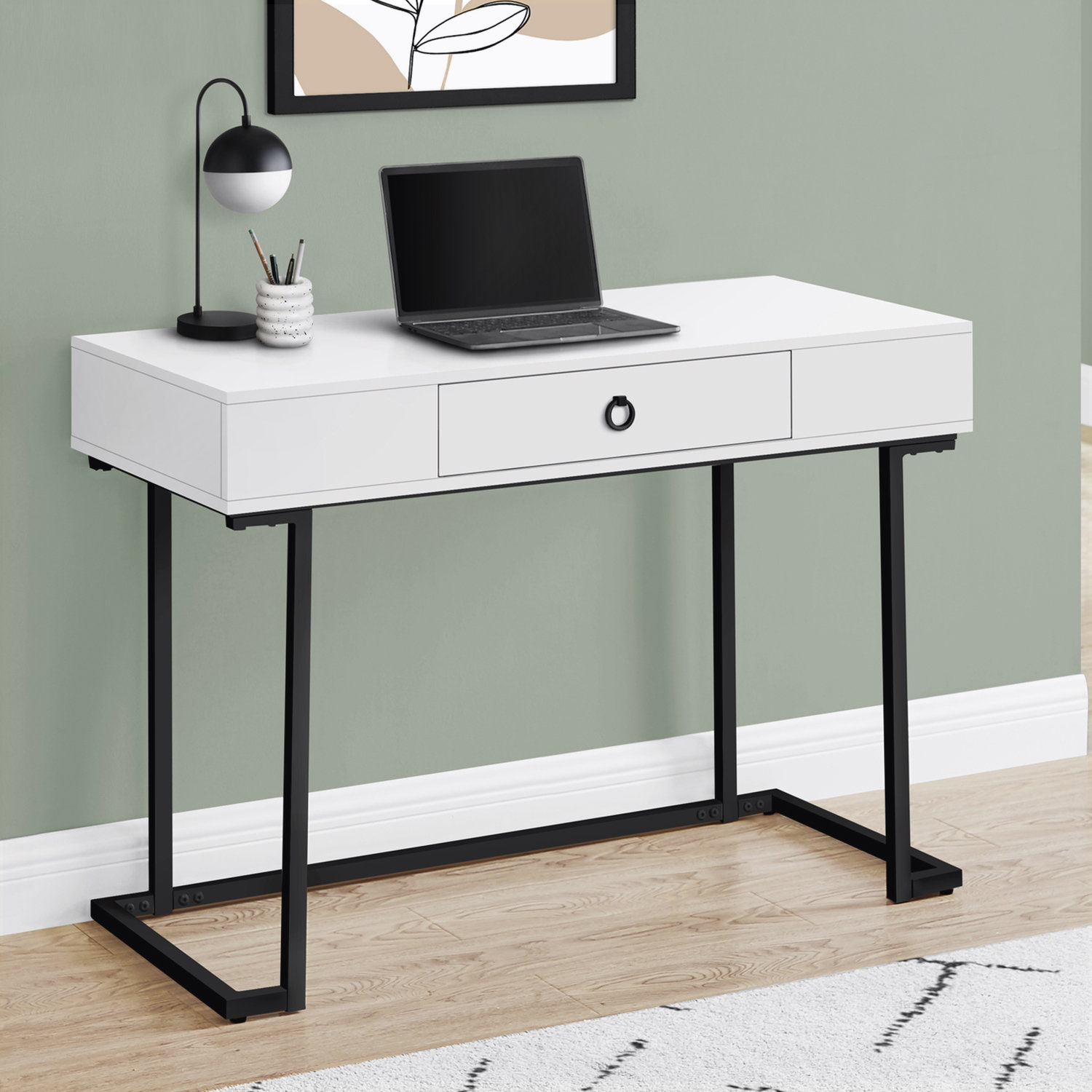 Ebern Designs Computer Desk Home Office desk with Storage Drawers | Wayfair
