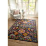 Alcott Hill® Boulton Vibrant Bloom Black Area Rug | Wayfair