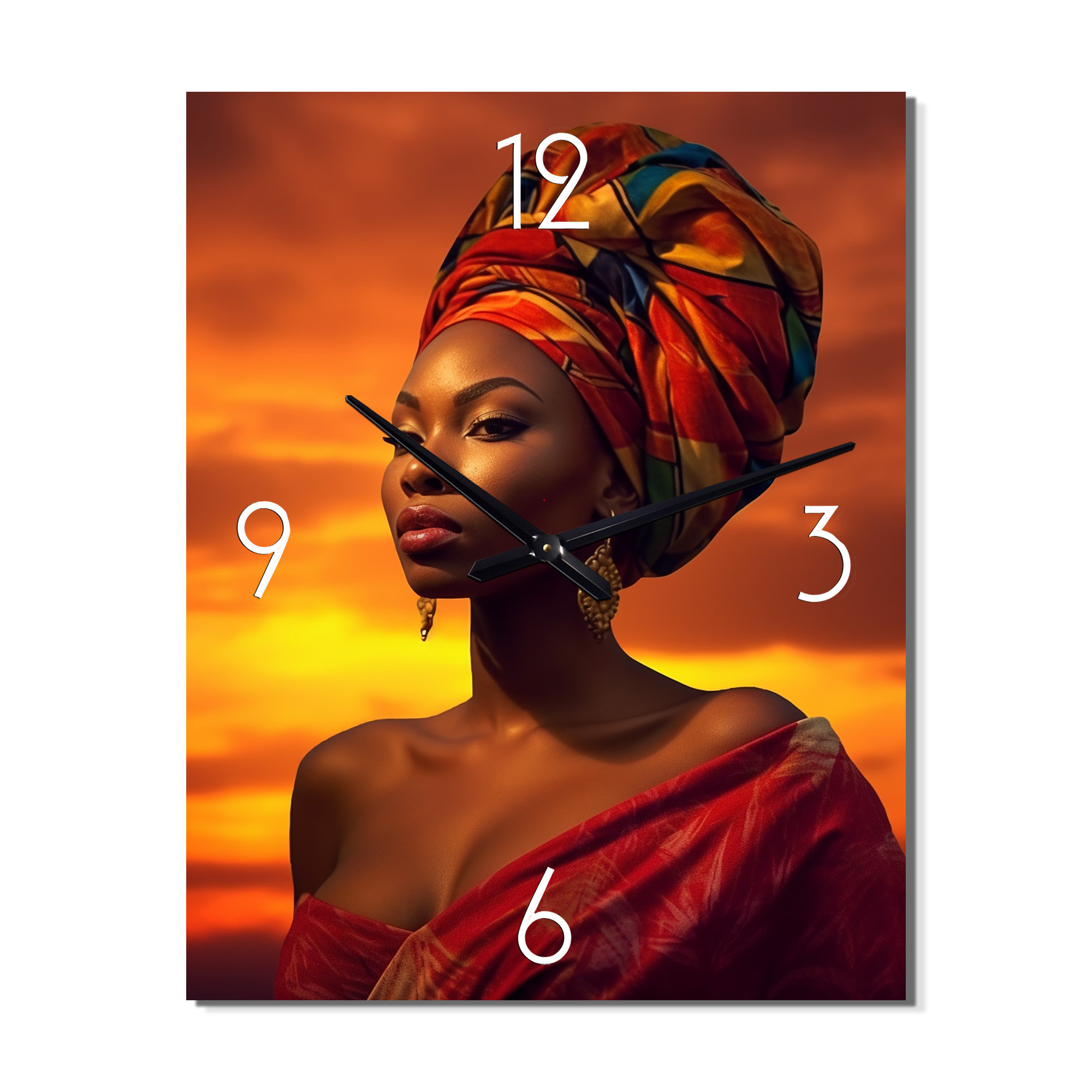 Design Art African Beauty In Traditional Attire At Sunset - African ...