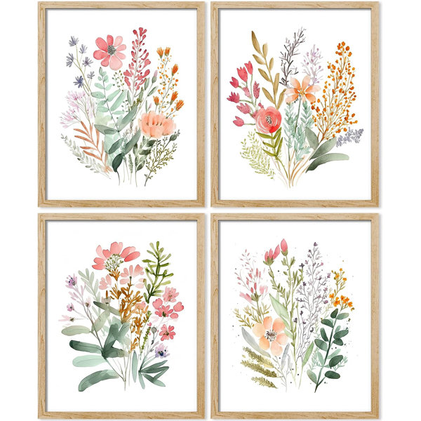 IDEA4WALL Vibrant Wildflower IDEA4WALL Framed Colorful Wildflower ...