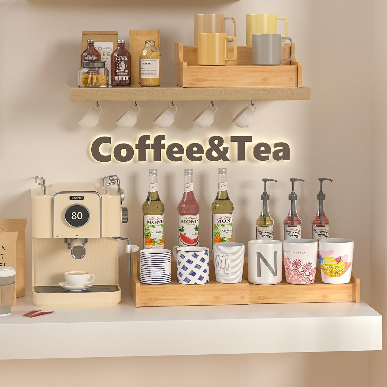 Latitude Run® 2-Tier Expandable Coffee Mug Holder,Bamboo - Wayfair Canada