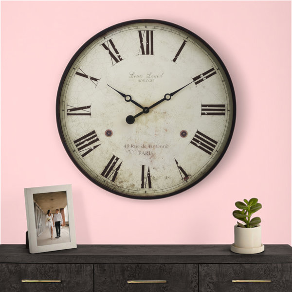Fleur De Lis Living Clocks, 20" Round, Wall Clock, Antique Brown ...