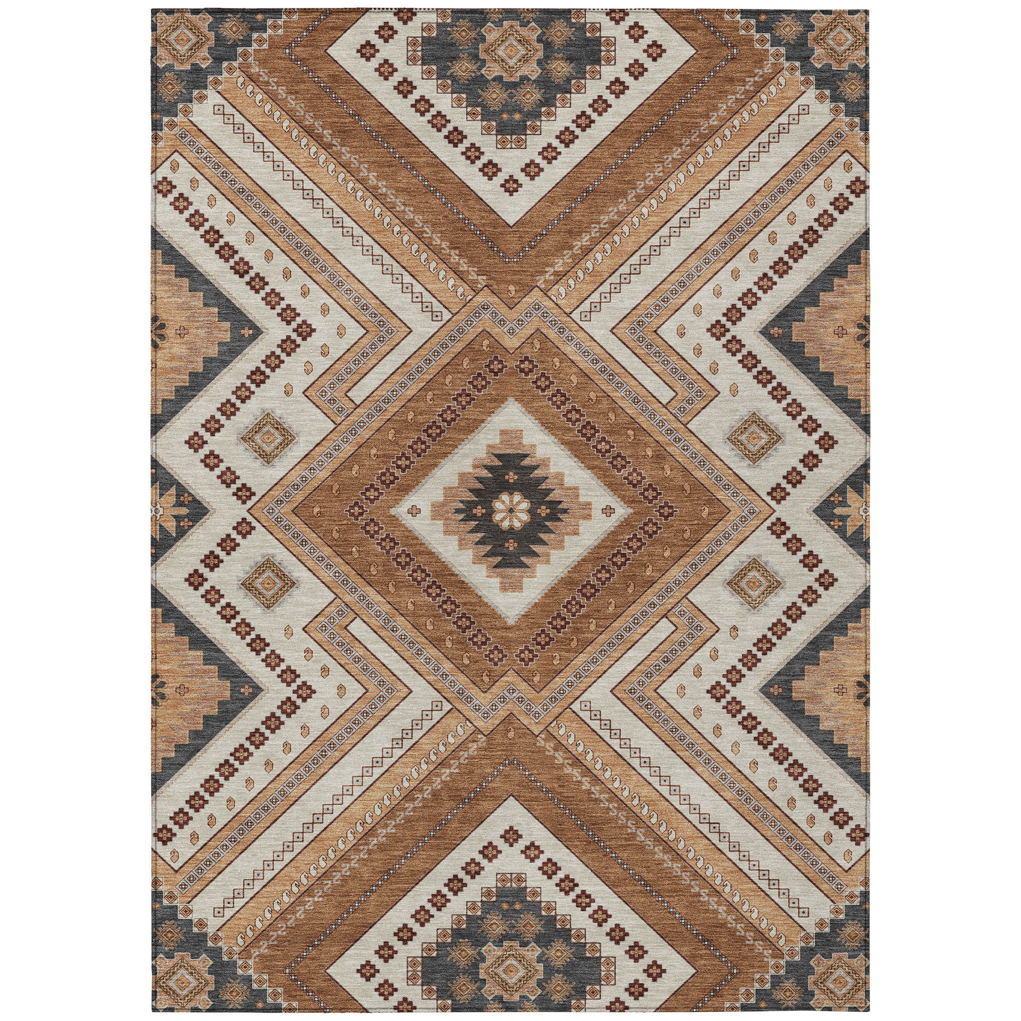 Addison Rugs Machine Washable Indoor/Outdoor Chantille ACN1010 Copper 8 ...