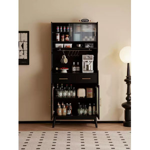 Mercer41 Solid Wood Pantry, Wall-Mounted Integrated Locker, Kitchen ...