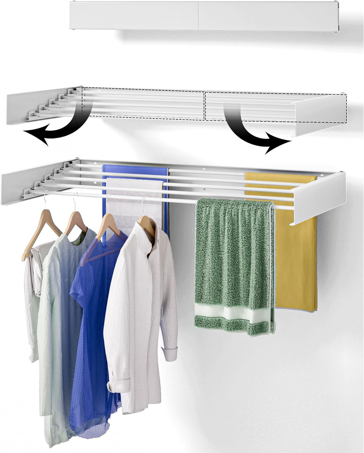 Rebrilliant Metal Foldable Wall-Mounted Drying Rack | Wayfair
