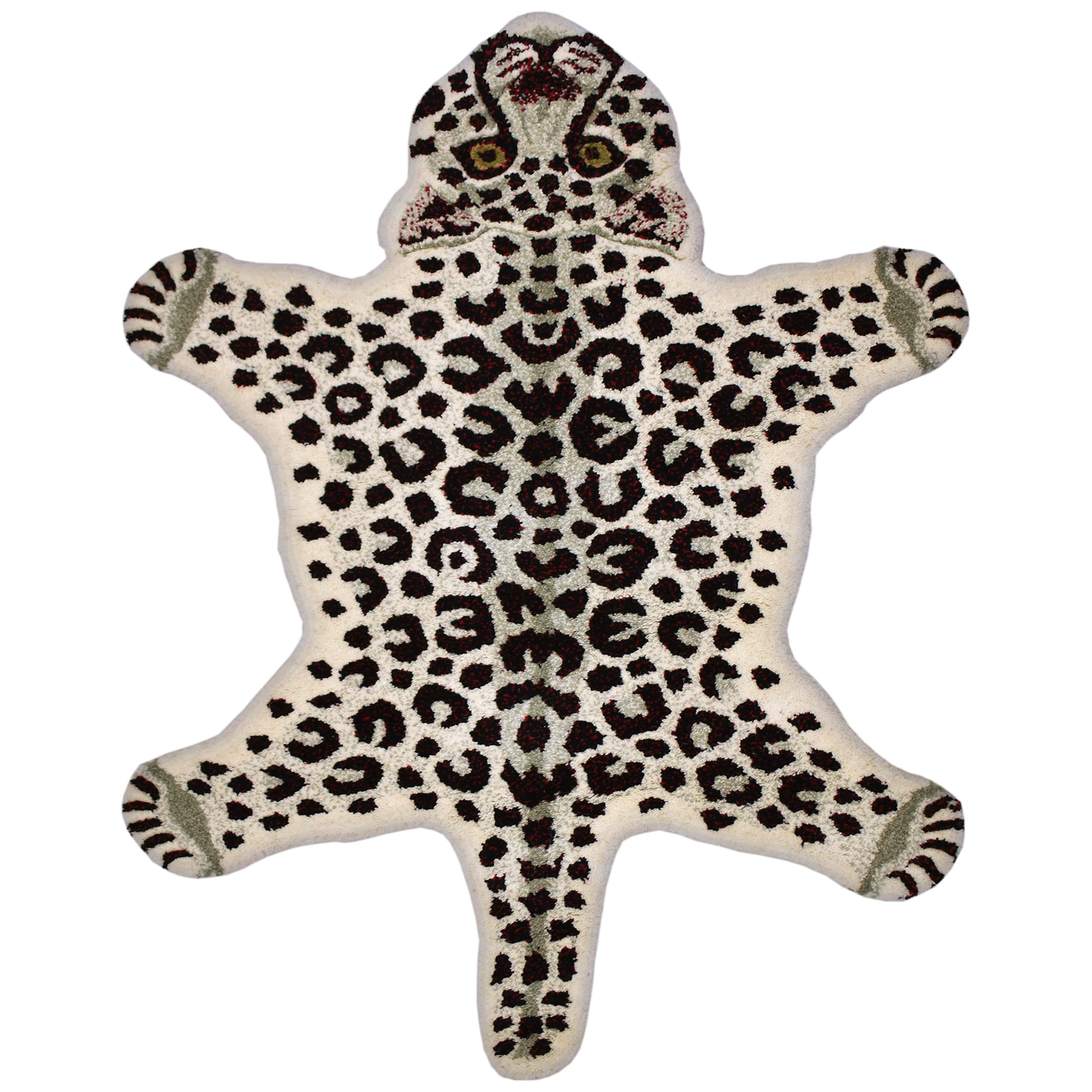 World Menagerie Terrazzo Animal Print Wool Black/White Area Rug ...