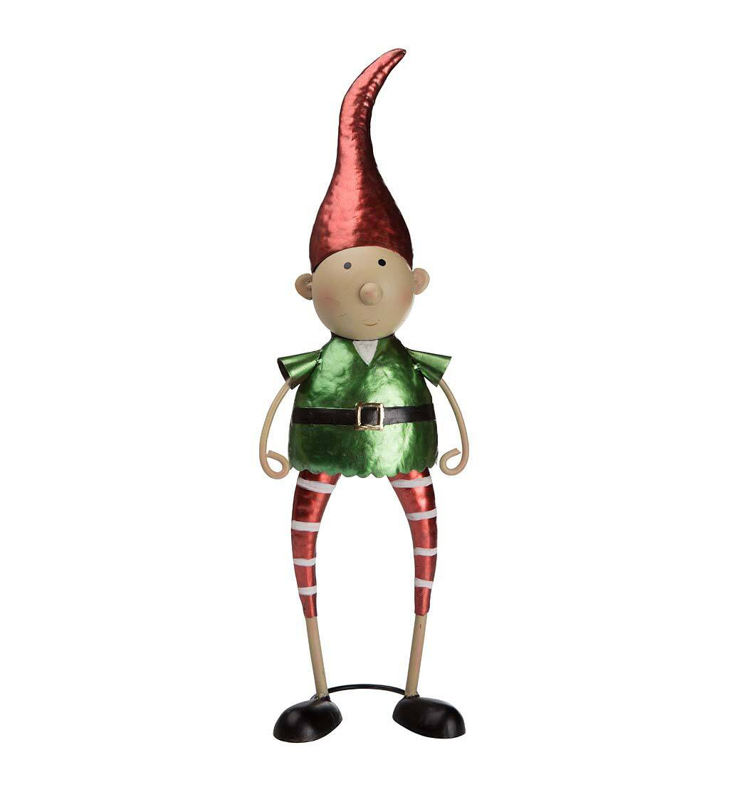 Plow & Hearth Metal Elf With Red Hat Christmas Garden Statue - Wayfair ...