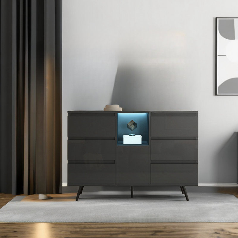 Wrought Studio™ Living Room Sideboard Storage Cabinet | Wayfair