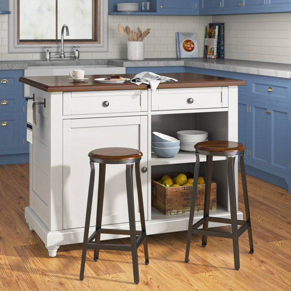 Trent Austin Design® Justina 48'' Wide Kitchen Island with Stools ...