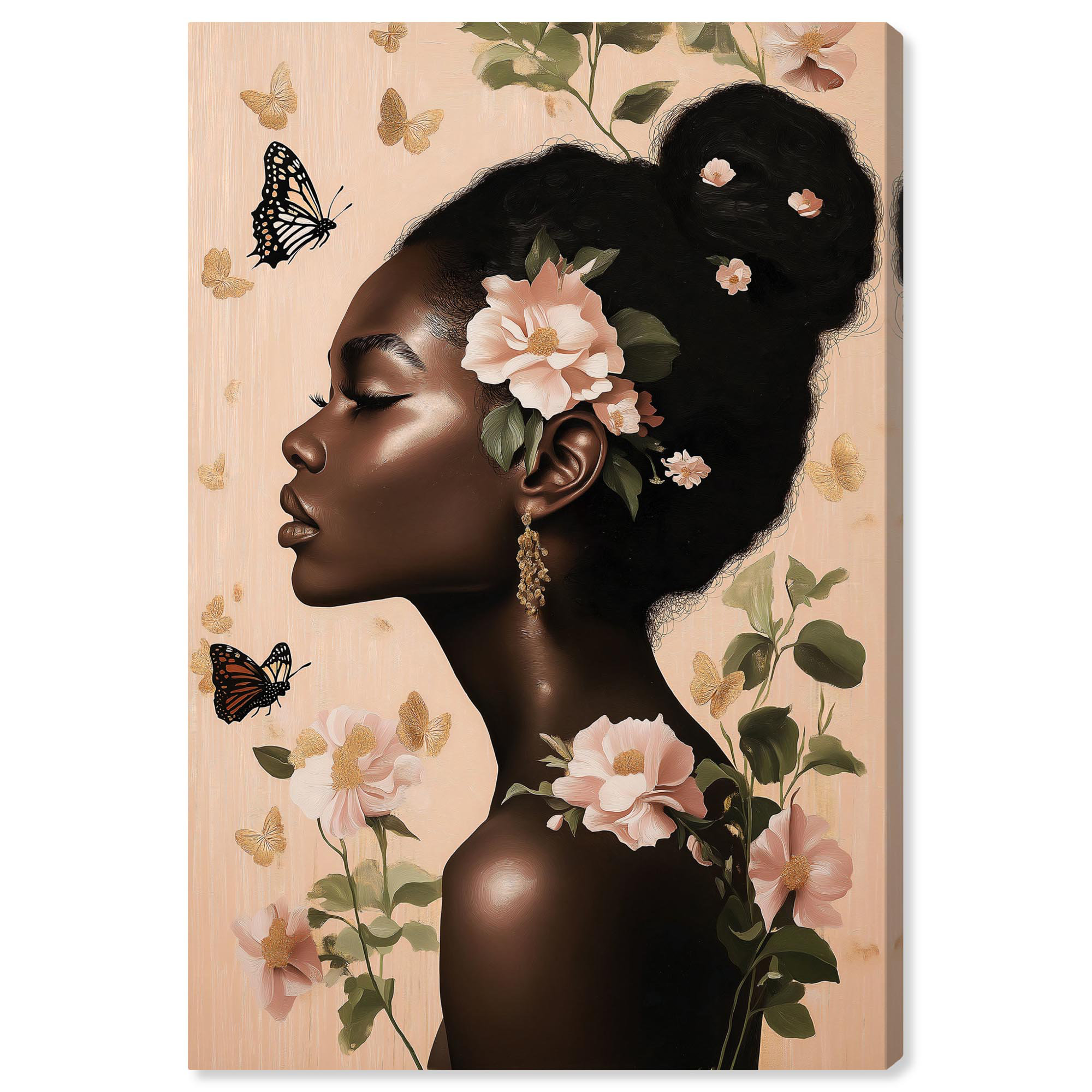Everly Quinn Apricot Whisper Canvas Chic Floral Art by | Wayfair