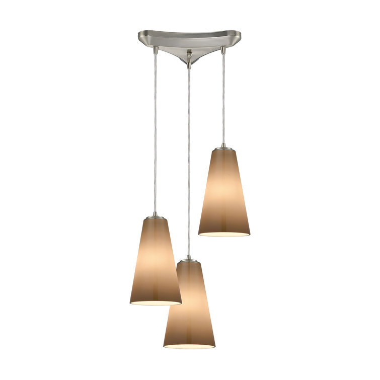 Latitude Run® Beora 3 - Light Satin Nickel Cone Pendant | Wayfair