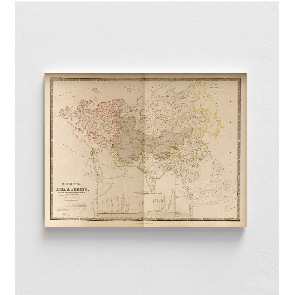 WeFrameArt River Systems Of Asia And Europe By Vintage Maps, Old ...