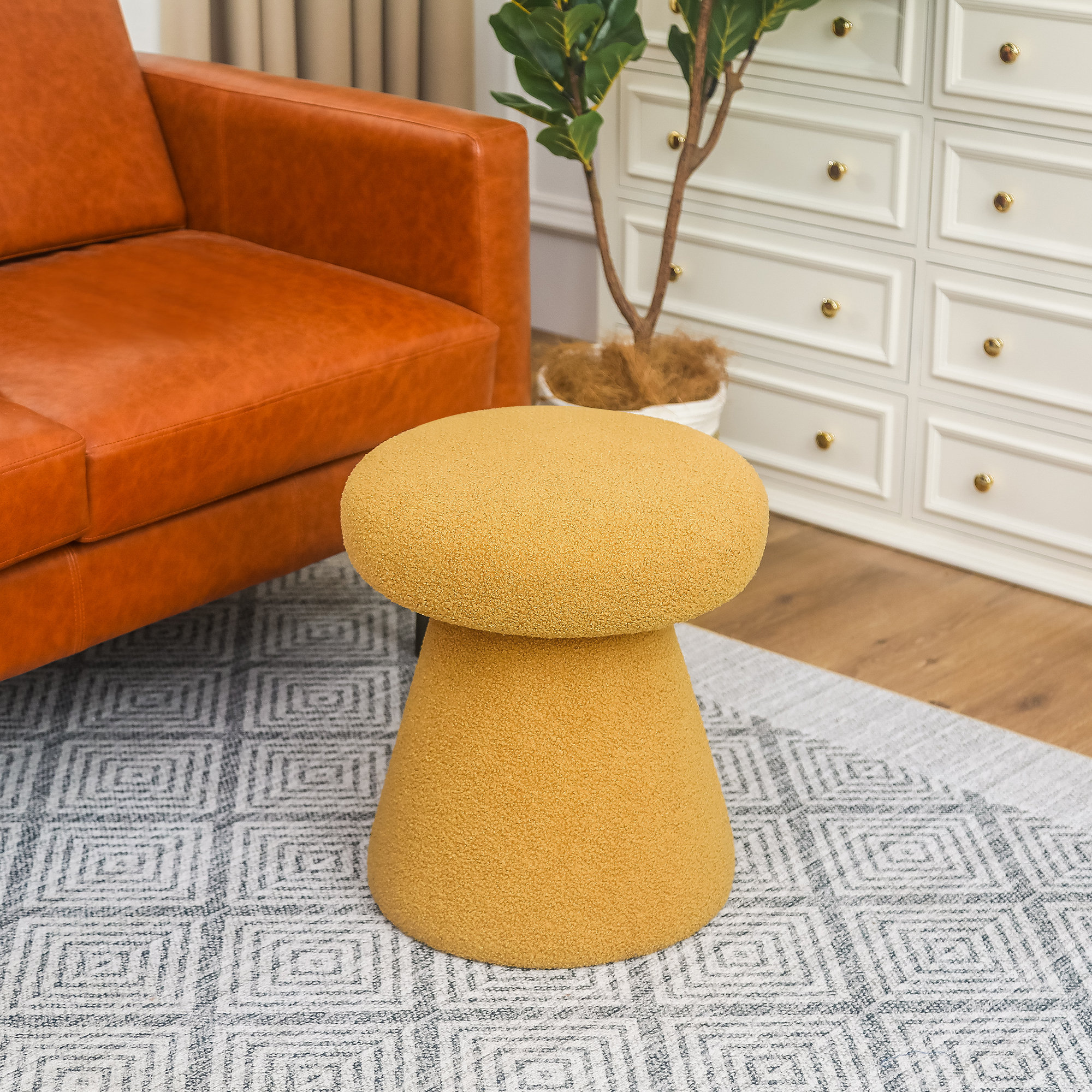 Wrought Studio™ Kenndy Mushroom Ottoman Footstool & Reviews | Wayfair
