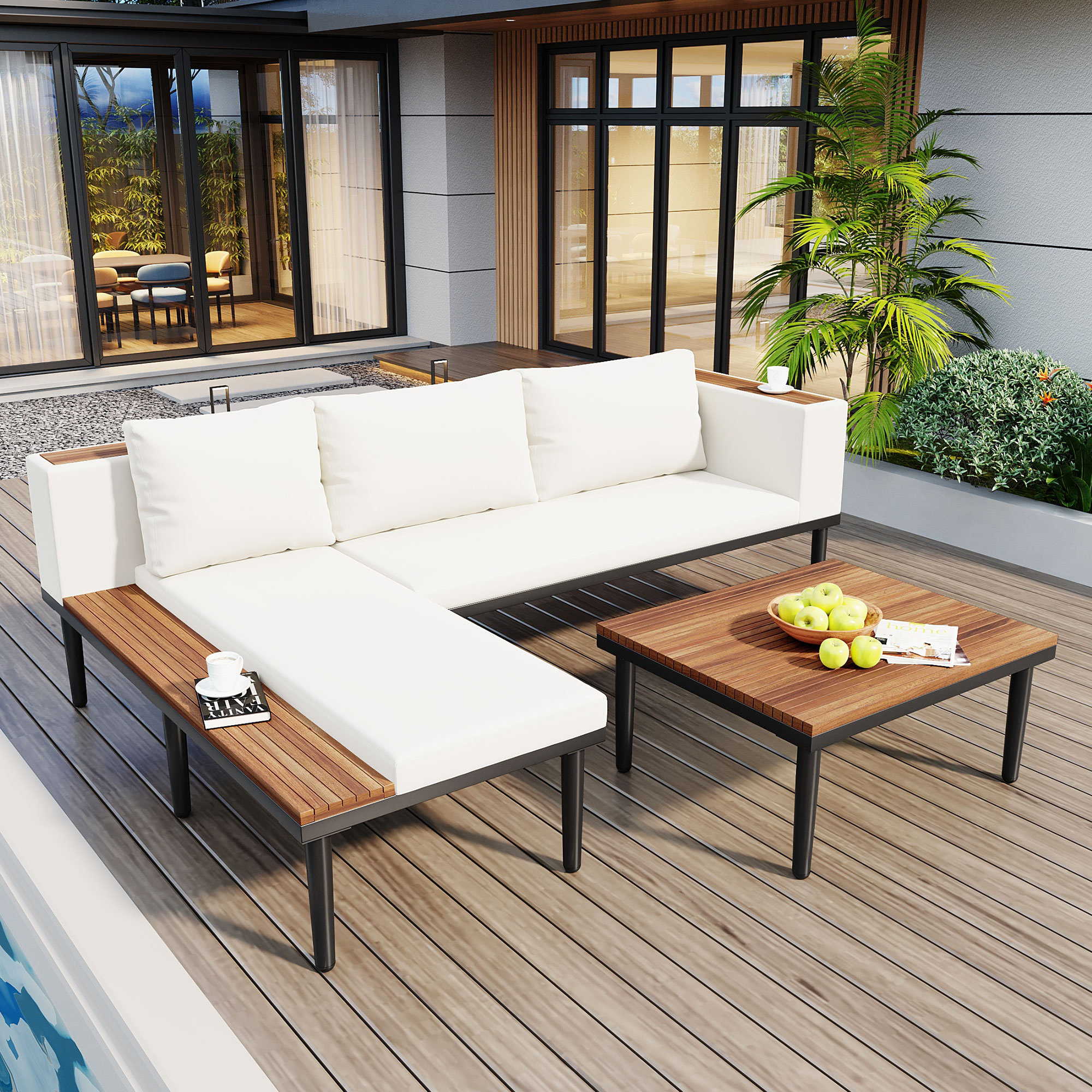 Hokku Designs 6 - Person L-Shaped Modular Patio Conversation Sets With ...