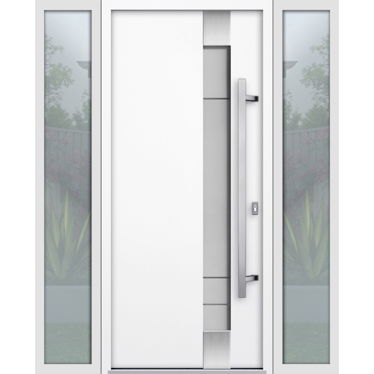 VDomDoors Front Exterior Prehung Steel Door / Deux 1713 / 2 Side ...