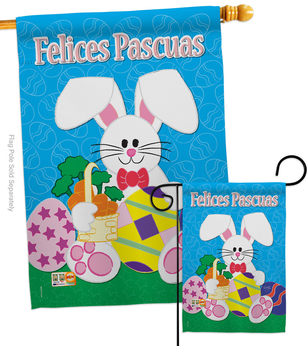 Breeze Decor Felices Pascuas Impressions Decorative 2-Sided Polyester ...