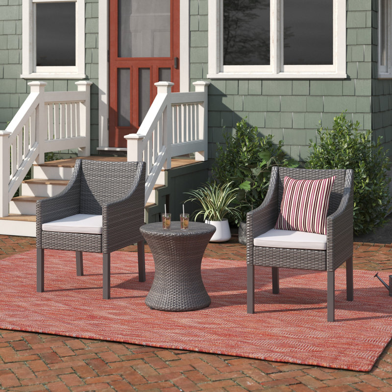 Andover Mills™ Kranz Outdoor 3 Piece Wicker Chat Set | Wayfair