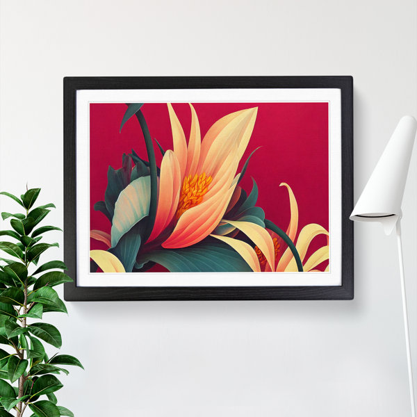 Latitude Run Beaming Flowers Art Deco - Single Picture Frame Print ...