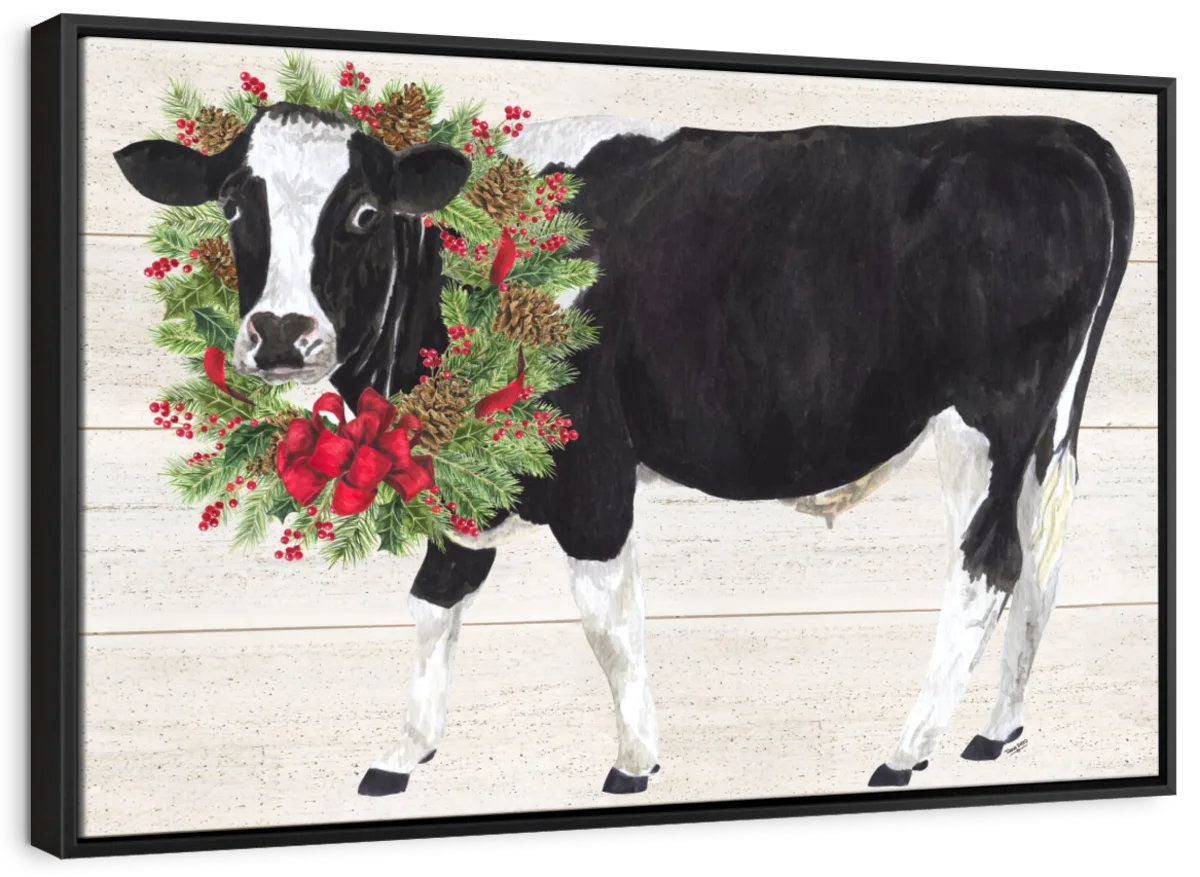 The Holiday Aisle® Holiday " Christmas On The Farm III - Cow With ...