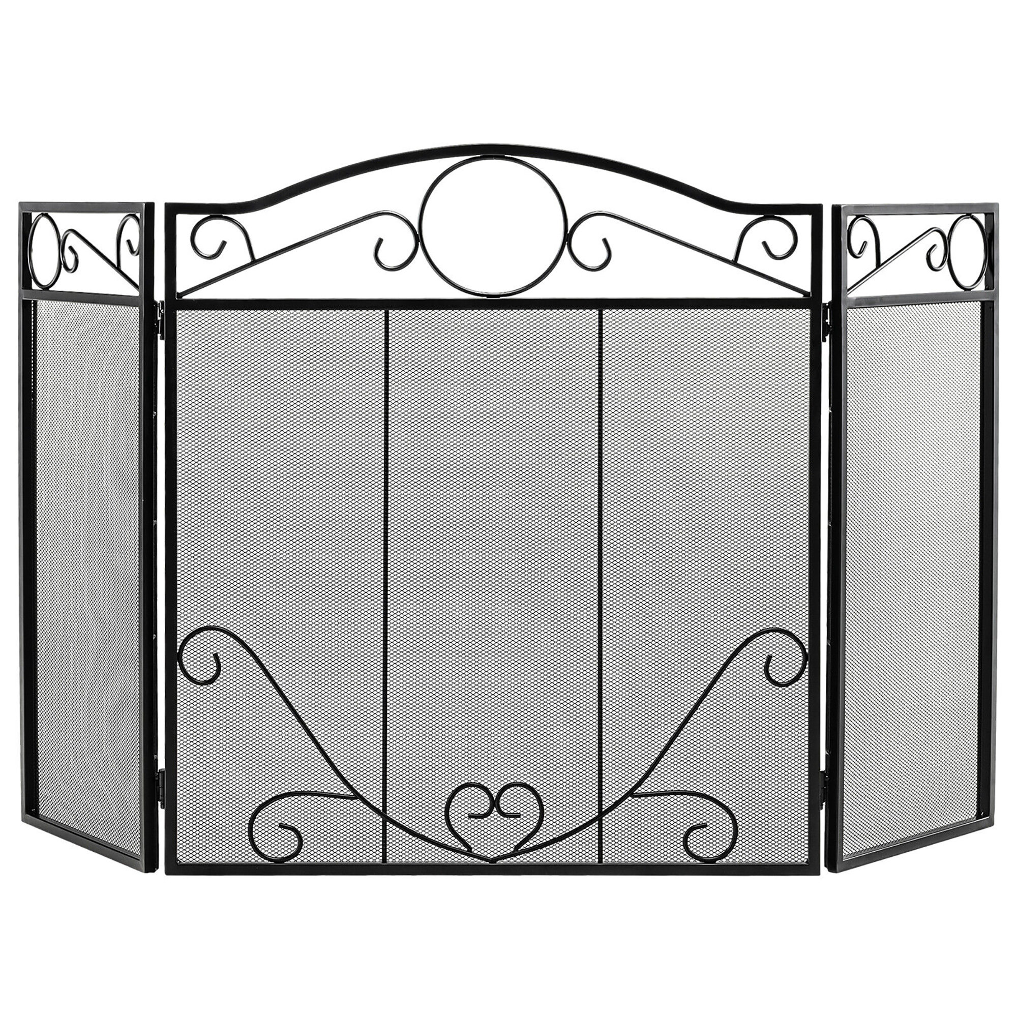 Winston Porter Brynnae 3 Panel Iron Fireplace Screen | Wayfair