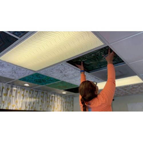 FromPlainToBeautifulInHours Milan 24'' L x 24'' W Textured PVC Drop-In ...