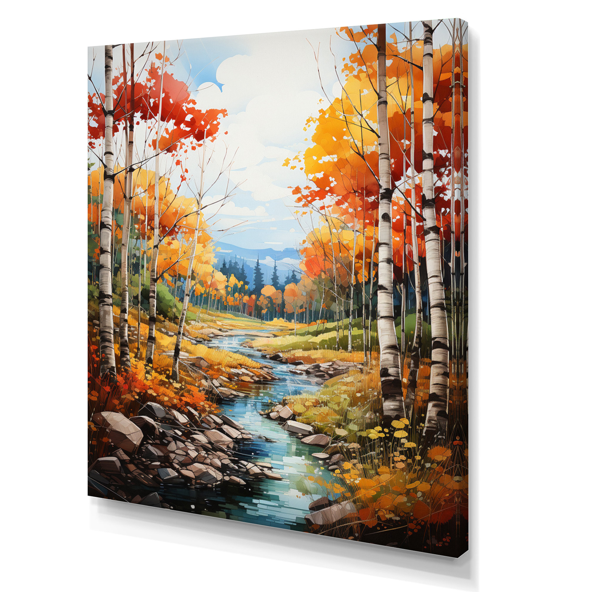 Red Barrel Studio Birch Woods Autumn Harmony I - Floral Wall Art Prints ...