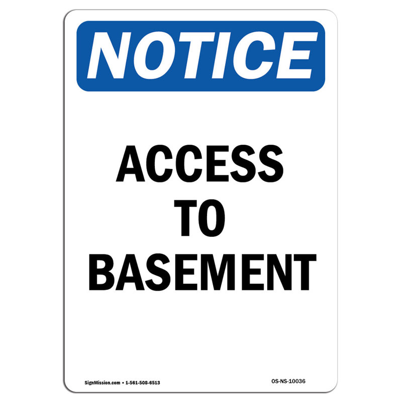 SignMission Access to Basement Sign | Wayfair