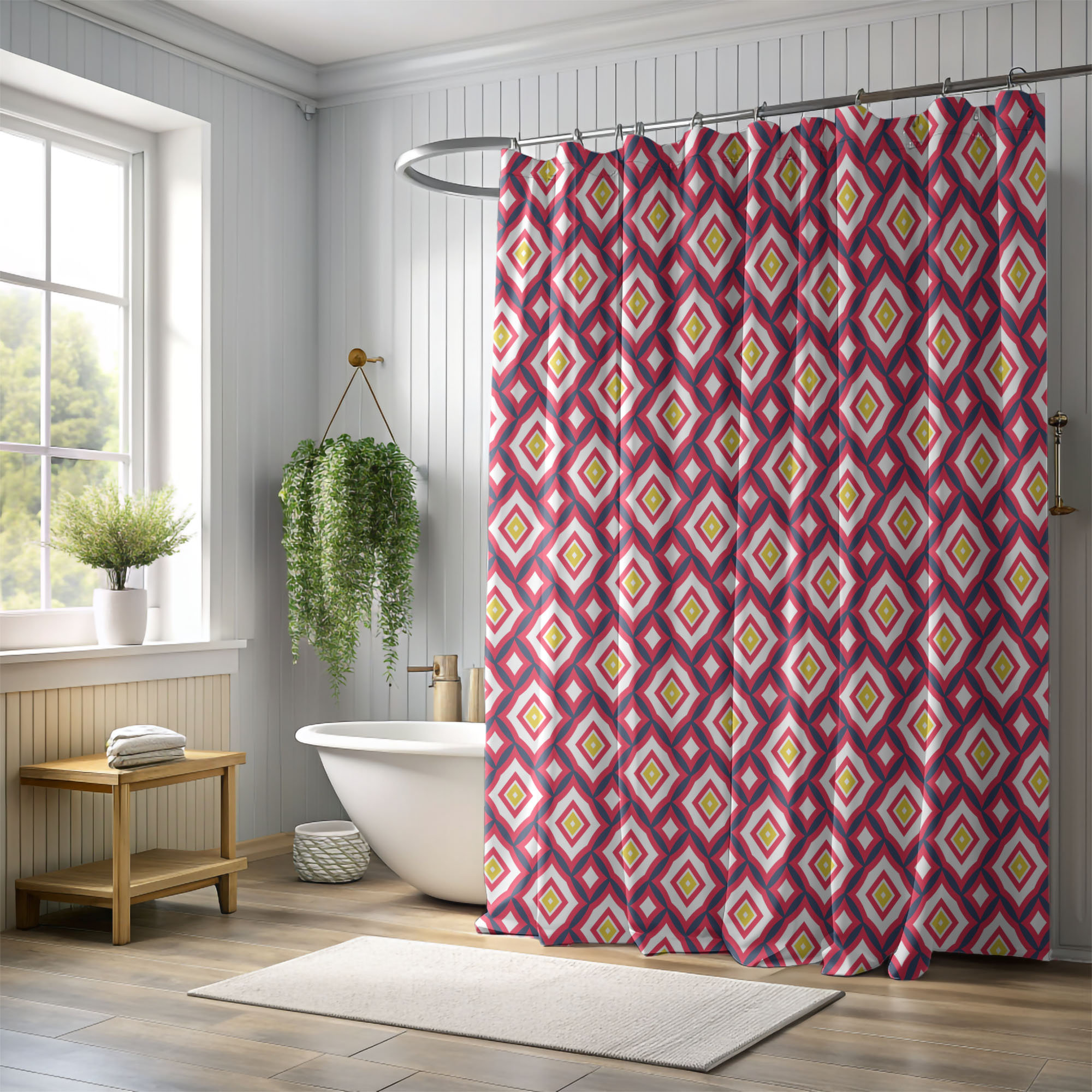 East Urban Home Luminous Tile - Premium Shower Curtain | Wayfair