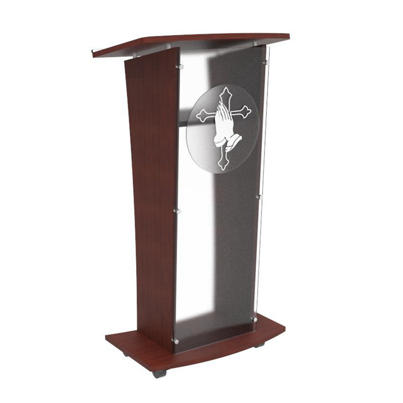 FixtureDisplays Wood Podium with Frost Acrylic Front Panel, 48" tall ...