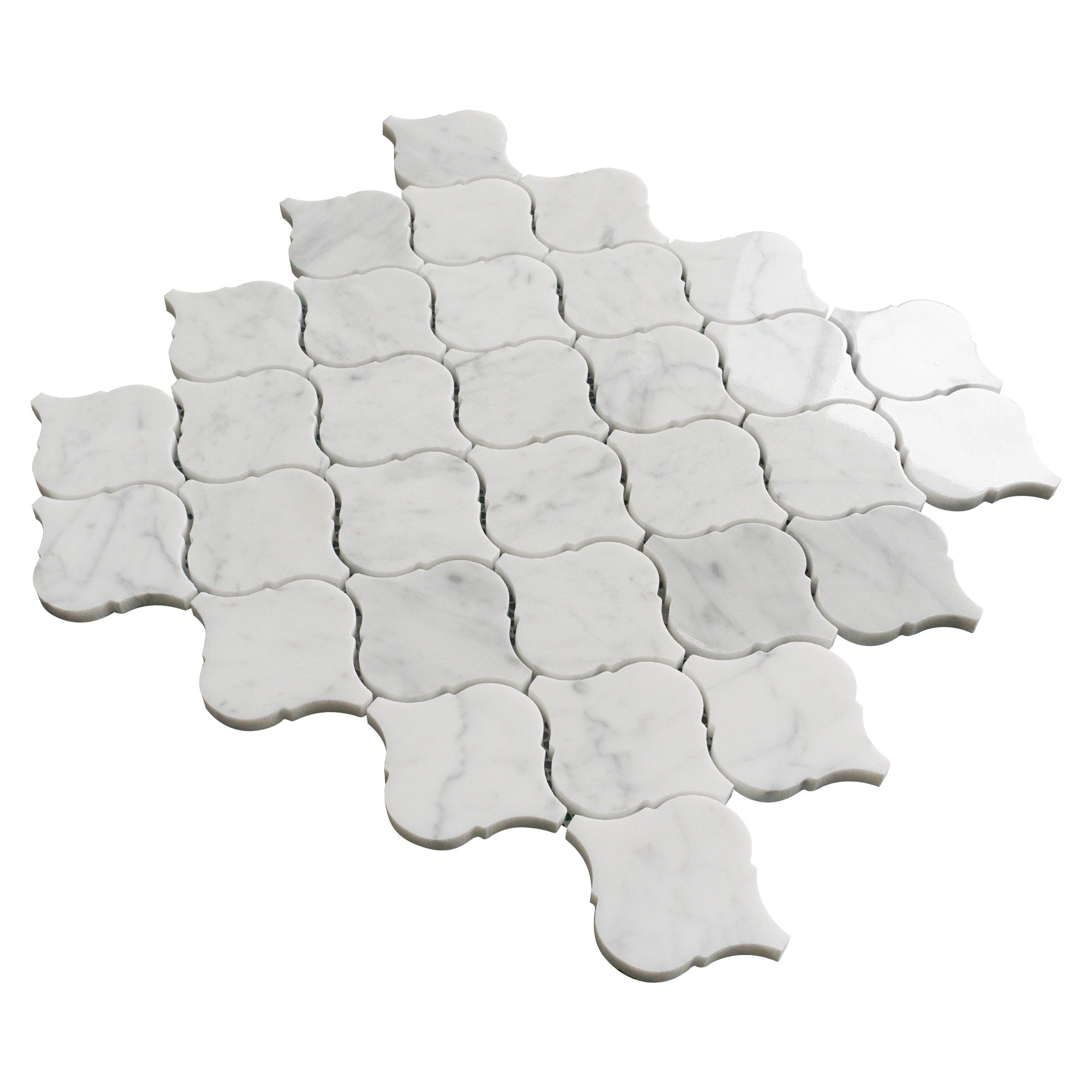 Supreme Tile Polished 3" x 3" Marble Arabesque Mosaic Wall & Floor Tile ...