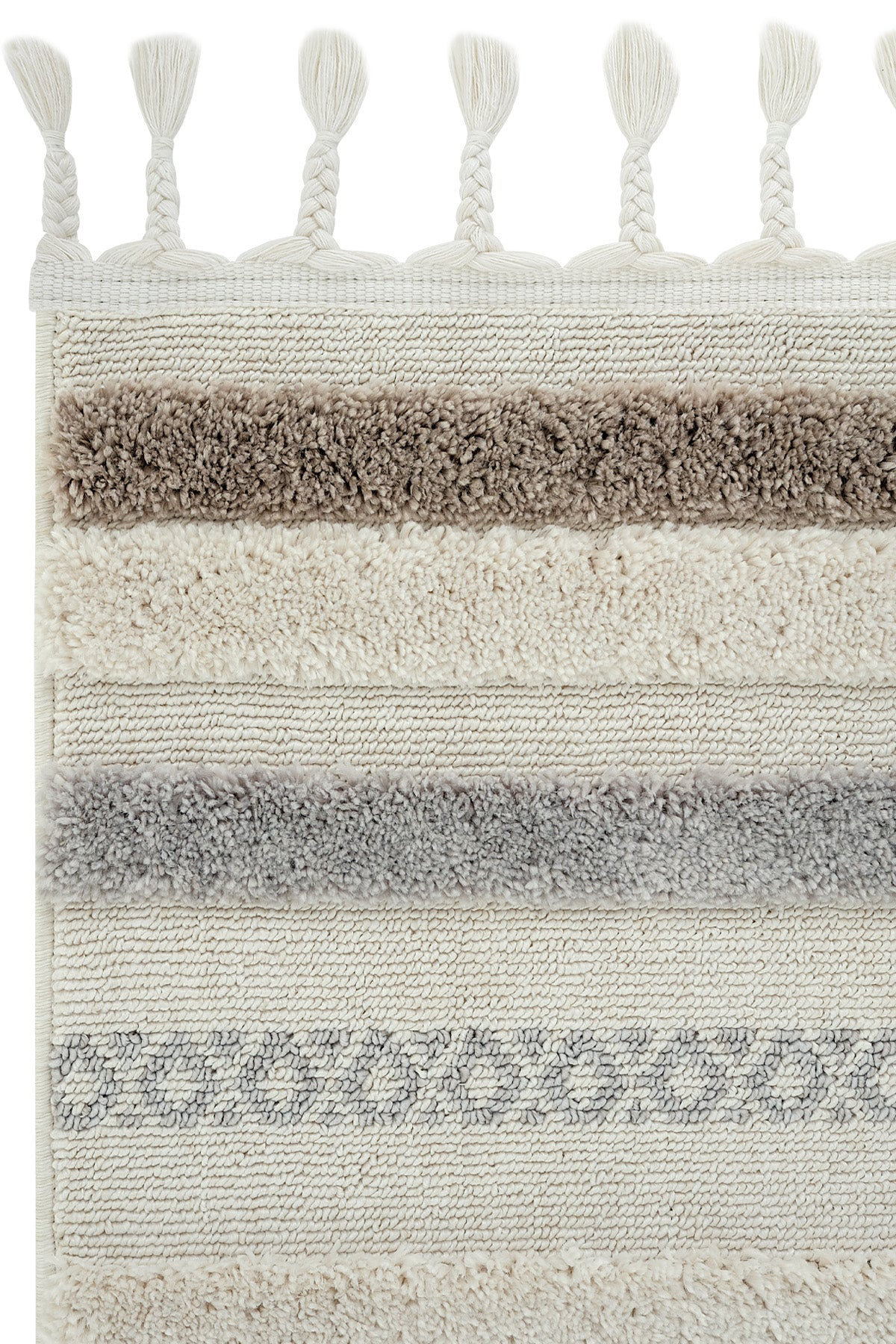 Hokku Designs Palazzo Cream Gray Soft and Shiny Touch Scandinavian Rug ...