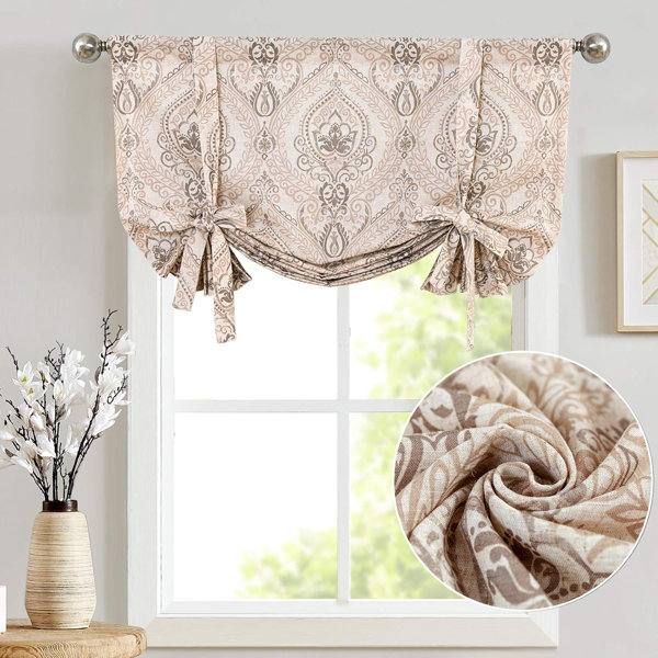 JINCHAN Faux Linen Farmhouse Tie up Valance | Wayfair